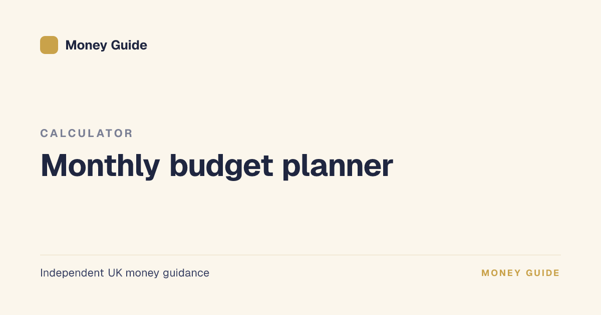 Monthly budget planner · Money Guide
